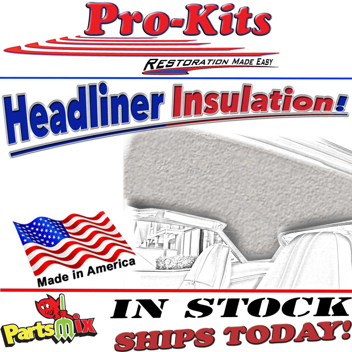 Headliner, Insulation, jute, padding, sound, deadener