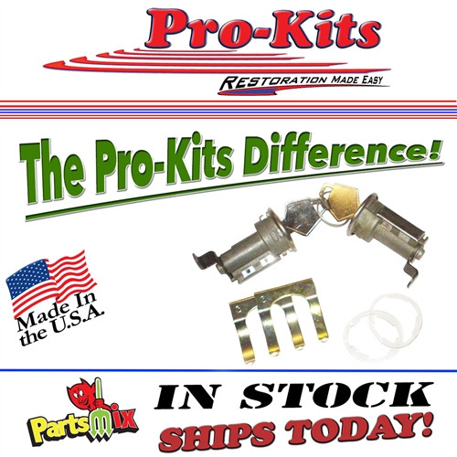 70-74 E-Body Door, Lock, cylinder, key, pawl, retainer, clip