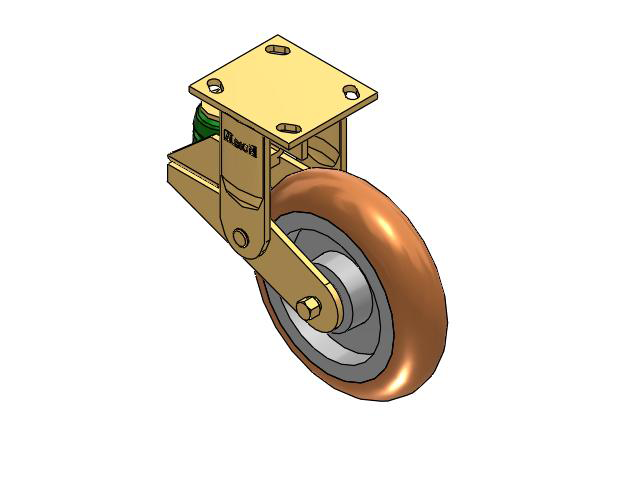 141 Series Top Plate Rigid Caster with 8 x 2 Butterscotch Tread on ...