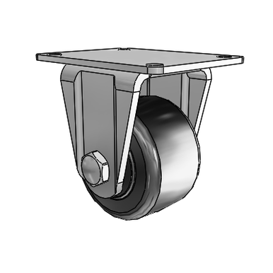 BLS/BMS Top Plate Trivalent Zinc Rigid Caster with 3 x 1.8125 Phenolic ...