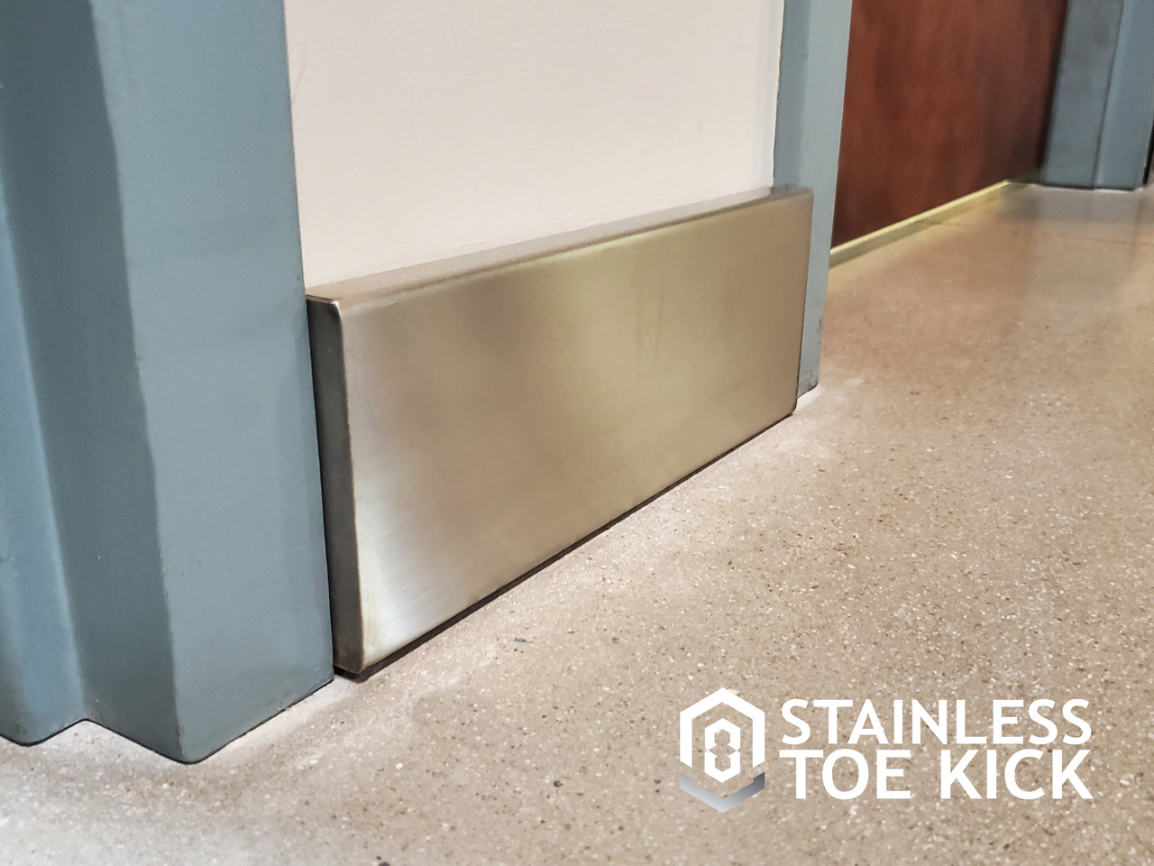 Stainless Steel Baseboard, Custom Length, 5 in height