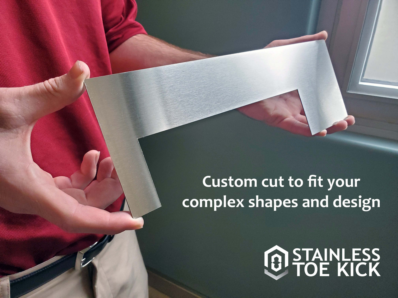 Stainless Toe Kick- Custom Shape, Design Proof (Grained)