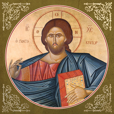 Icon of Christ The Pantocrator - 20th c. - 00LJC010
