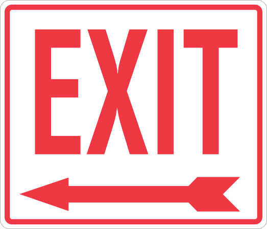 Exit Sign Products - Stickers, Signs, Etc.