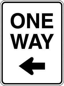 One Way Left Sign