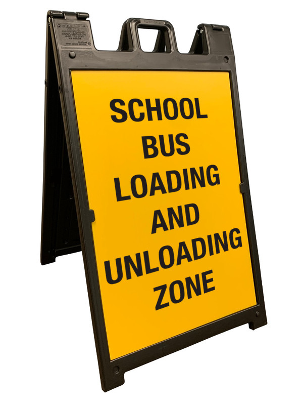 School bus loading and unloading - A-Frame Sign - Plastic