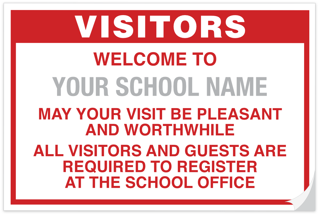 Custom School Visitors Sticker
