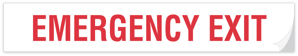 Emergency Exit Sticker - 12" x 2"