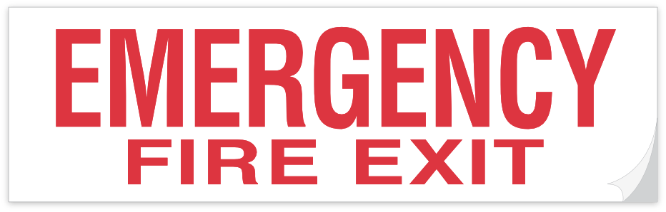 Emergency Fire Exit Sticker - 10" x 3" | Allstate Sign