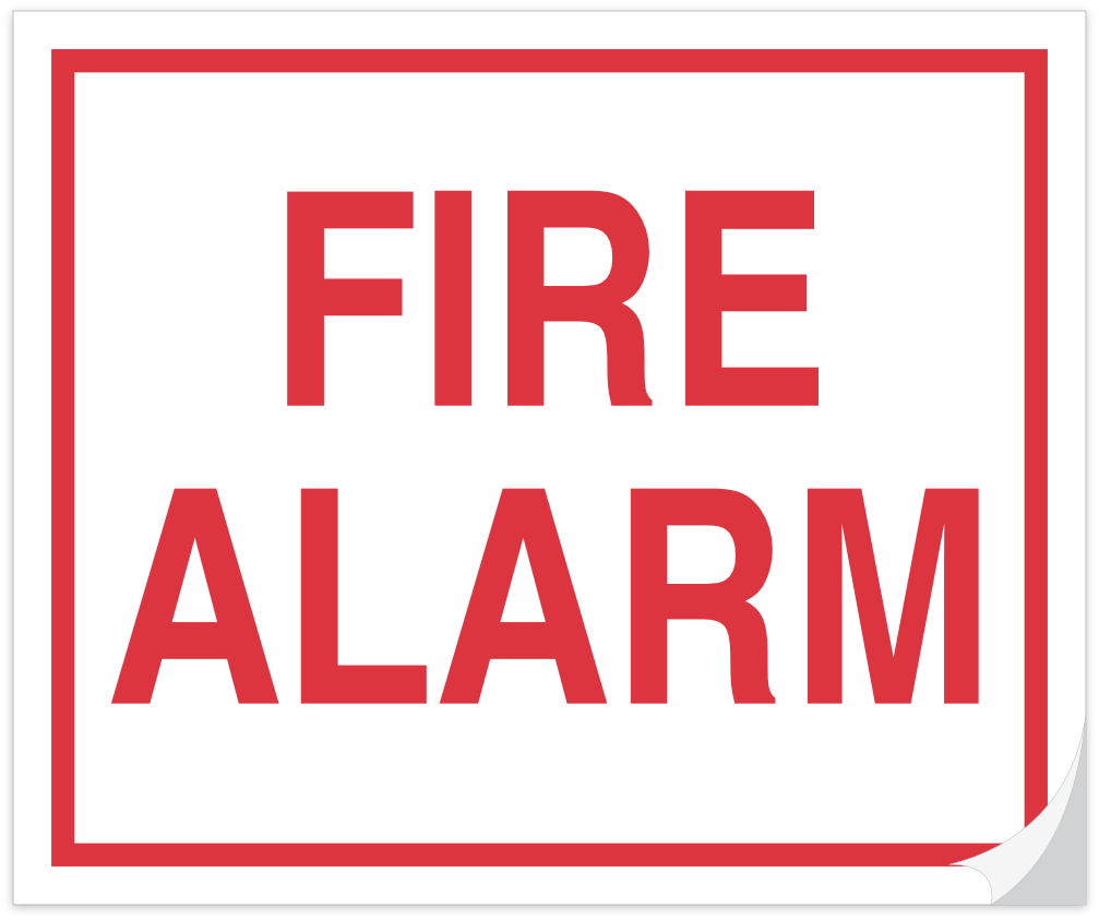 Fire Alarm Sticker 6" x 5"