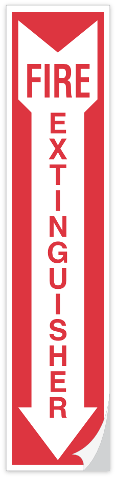 Fire Extinguisher Sticker 4" x 18"