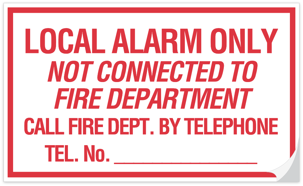 Local Alarm Only Sticker - 5" x 3", Vinyl | Allstate Sign