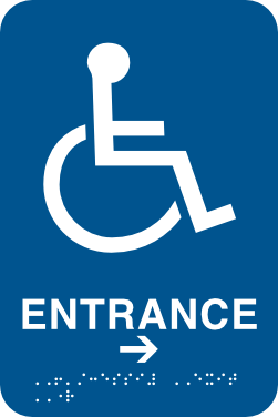 Handicap Entrance Right Sign - 6" x 9", ADA | Allstate Sign