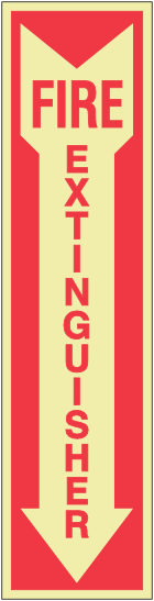 Fire Extinguisher Sticker 4" x 18"