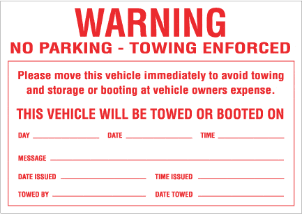 No Parking - Towing Enforced Sticker