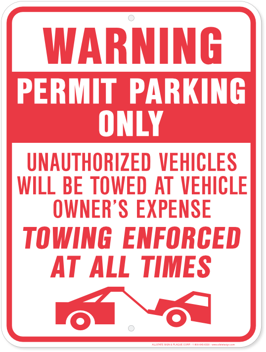 Permit Parking Only Sign - Aluminum | Allstate Sign