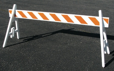 A-Frame Barricade with Reflective Stripes