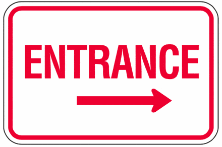 Entrance Sign Right Arrow
