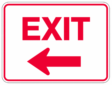 Exit Sign - Left Arrow - 18 x 24