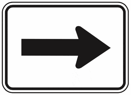 Guide Arrow Sign - Right - 13" x 10"