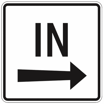 In - Sign with right arrow