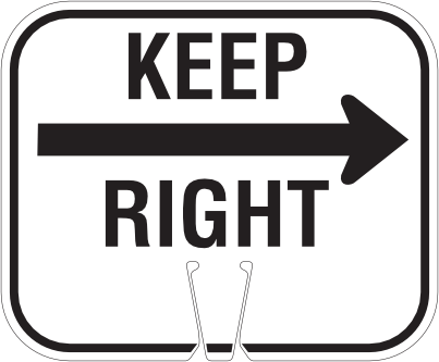 Cone Sign - Keep Right