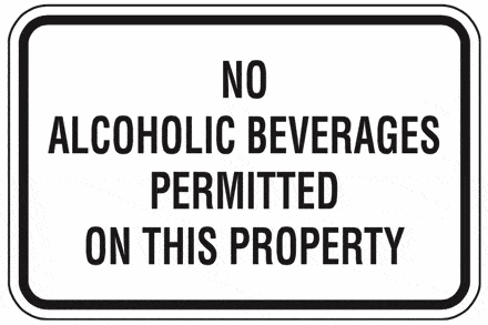 No Alcoholic Beverages Permitted Sign