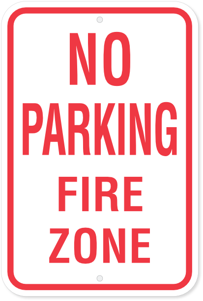 No Parking Fire Zone Sign