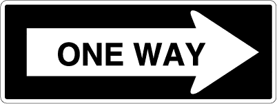One Way Sign Right - R6-1R
