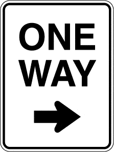 One Way Right Sign - 18 x 24
