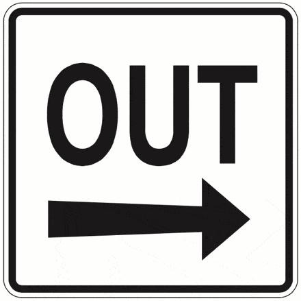 Out - Right Arrow - Non-Reflective