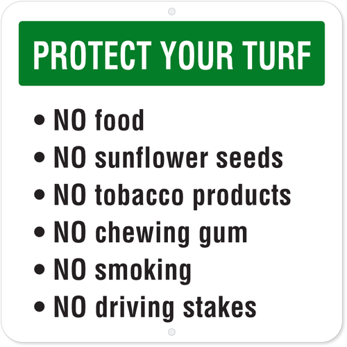 Protect Your Turf Sign for Athletic Fields