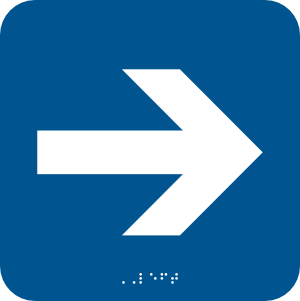 Right Arrow - ADA Braille Sign