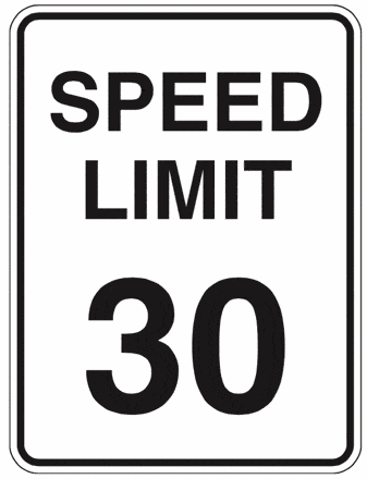 Speed Limit 30 -Reflective
