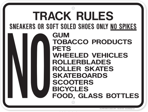 Track Rules Sign