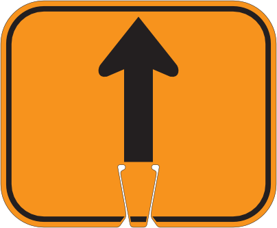 Vertical Arrow Cone Sign - Reflective | Allstate Sign