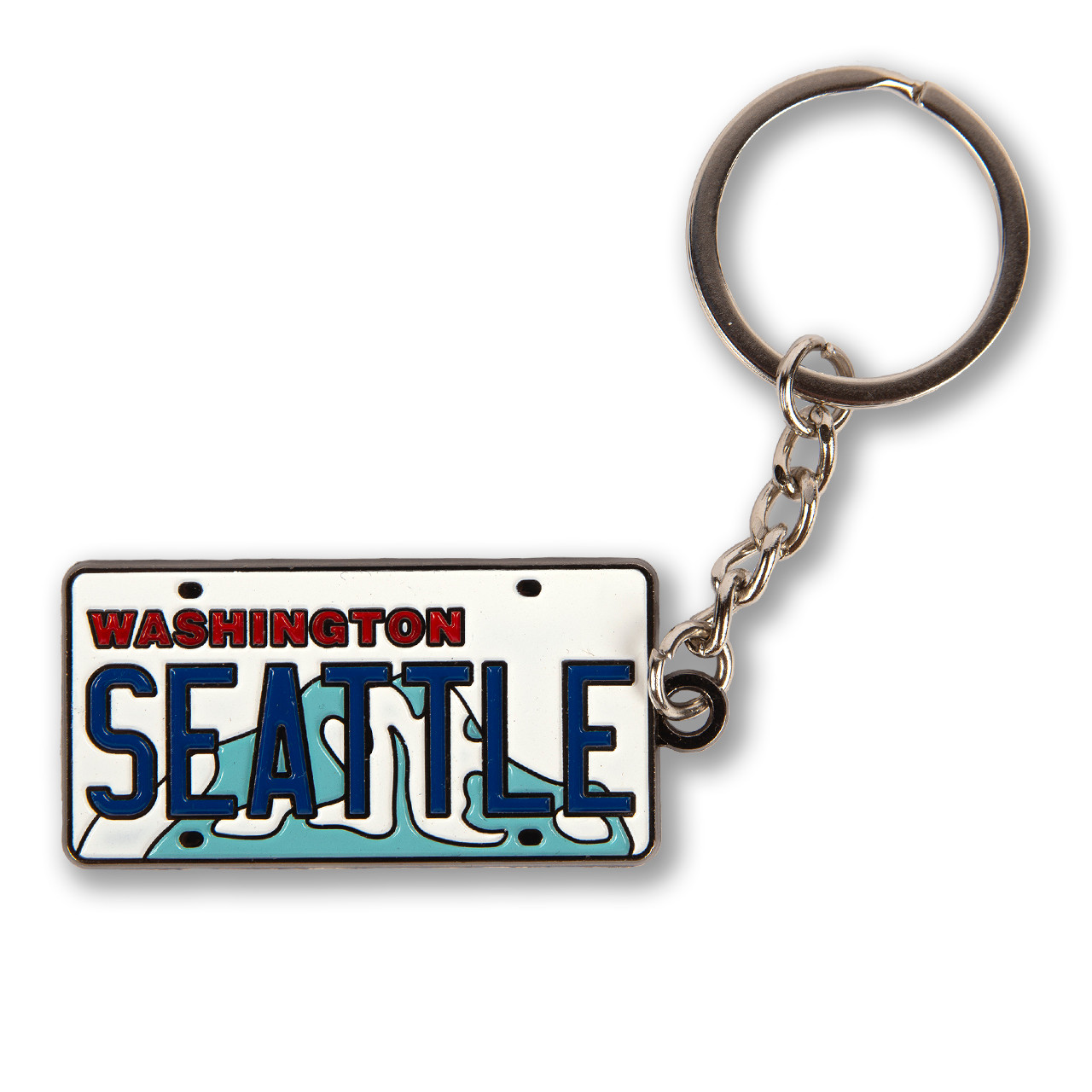 Seattle Washington License Plate Enamel Keychain