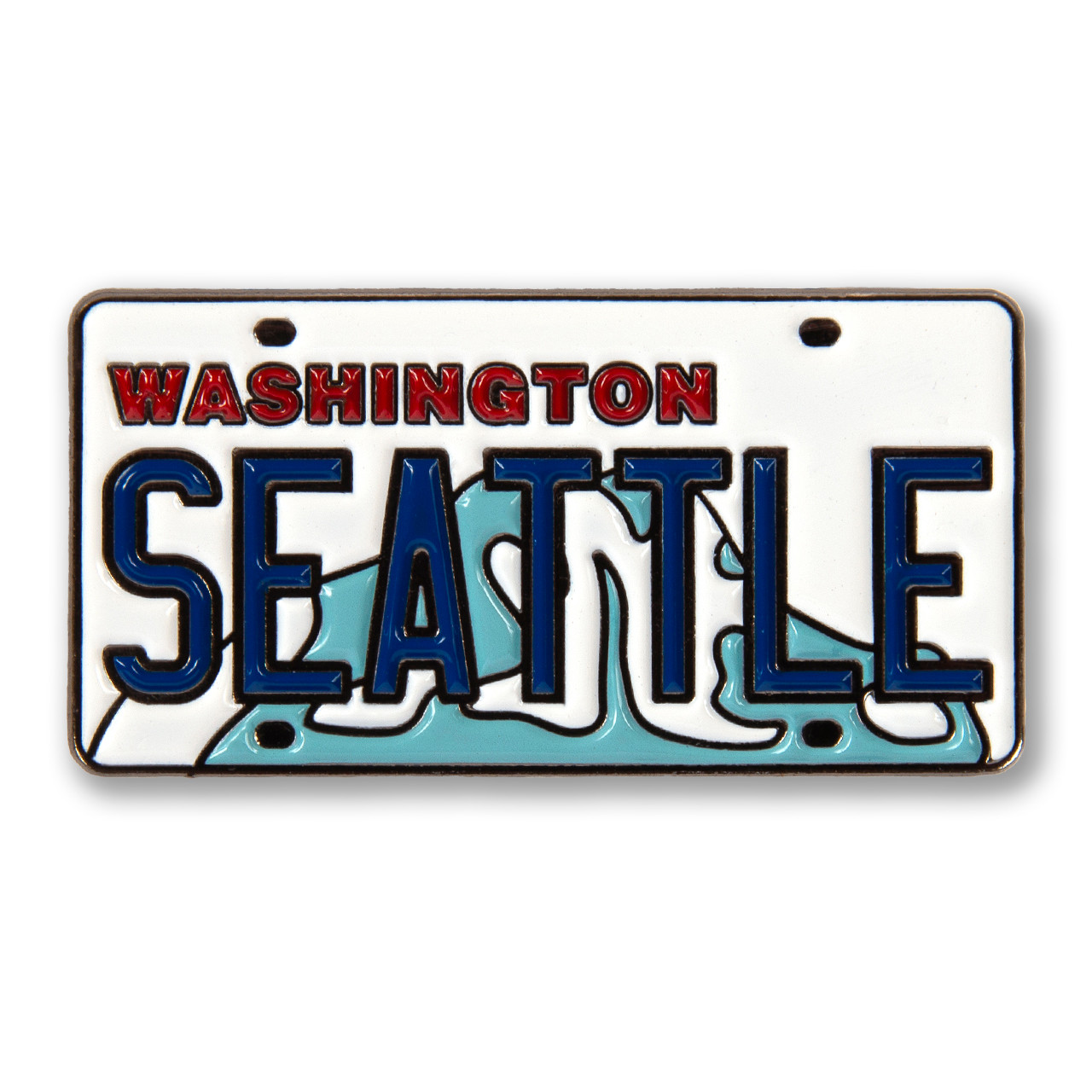 Seattle Washington License Plate Enamel Pin