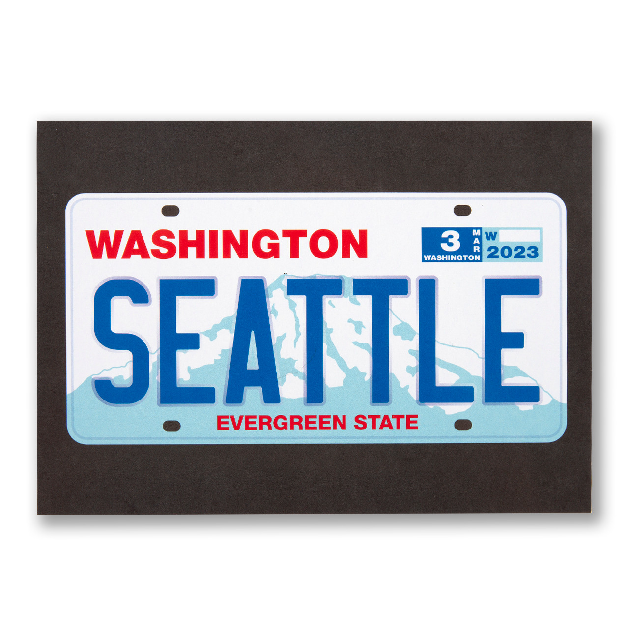 Seattle Washington License Plate Postcard