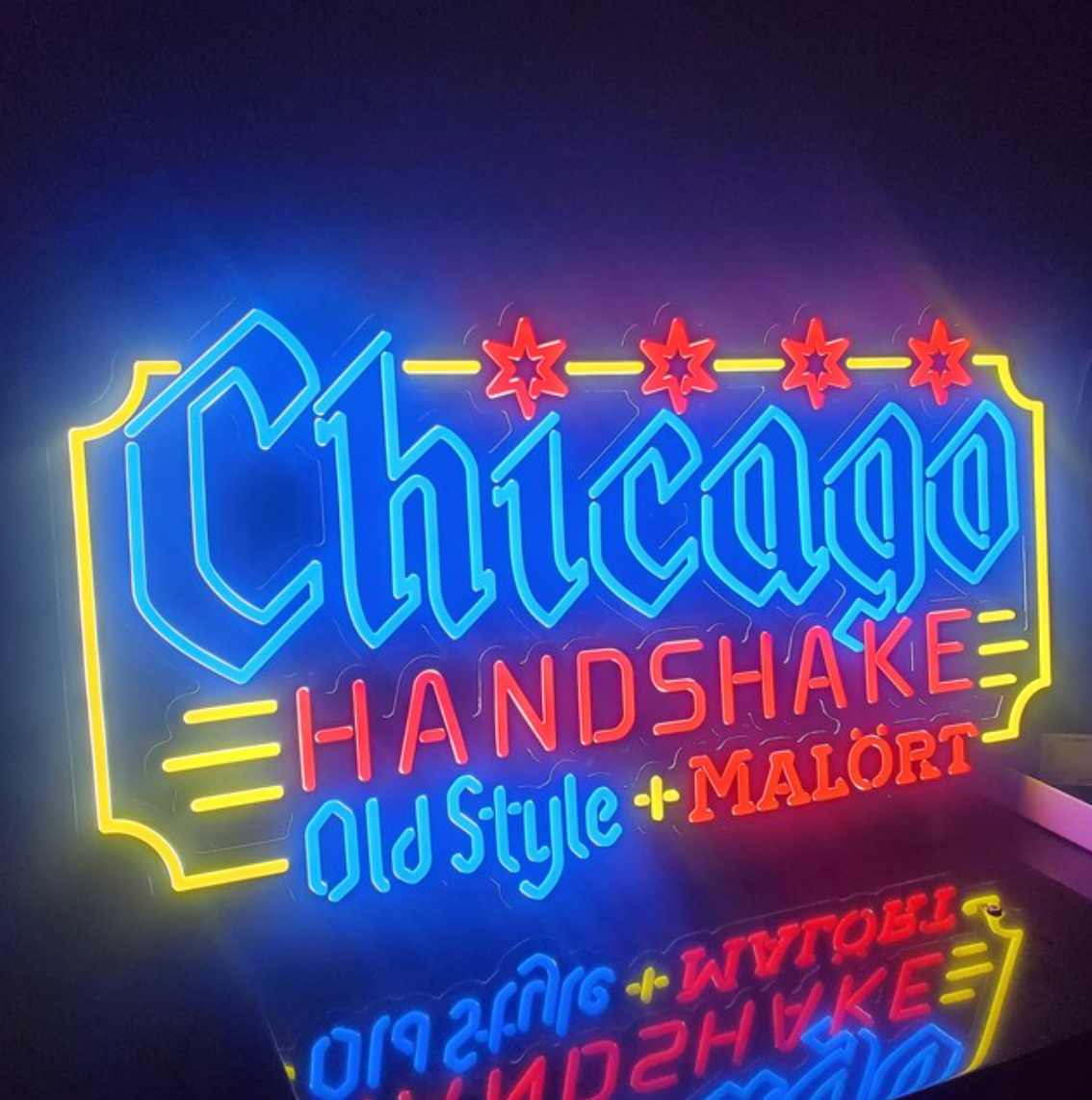 Chicago Handshake LED Sign