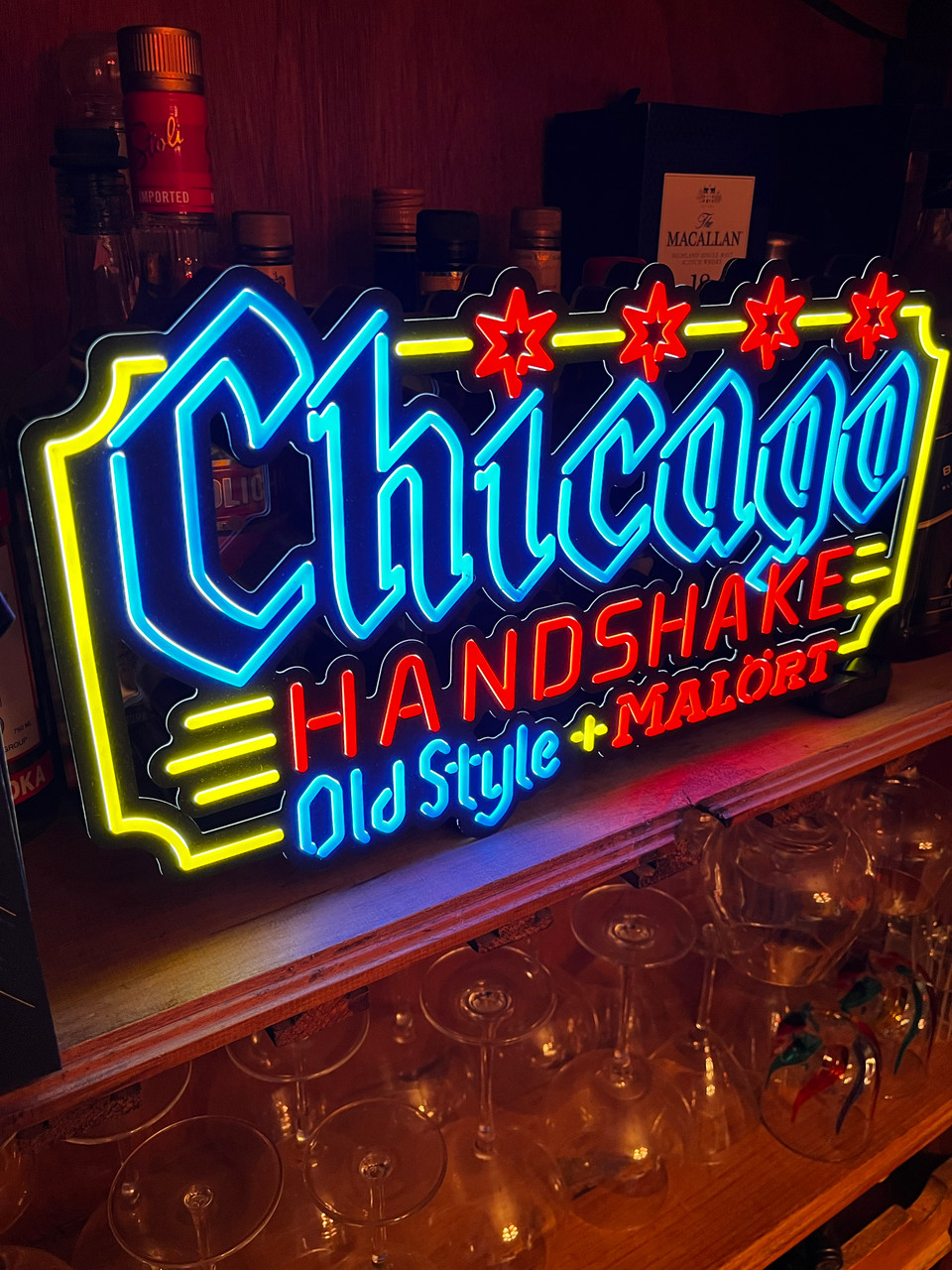 Chicago Handshake LED Sign