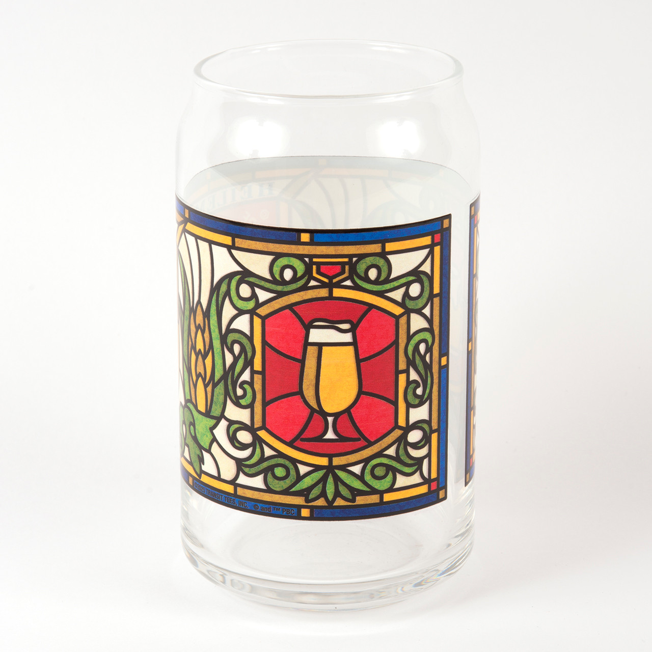 Old Style Stained Glass Beer Can Glass