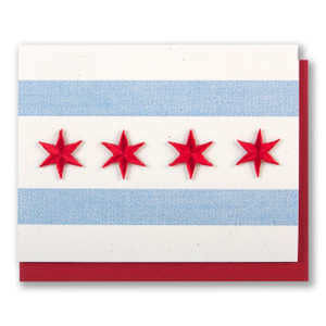 Chicago Flag Birthday Balloons - Greeting Card