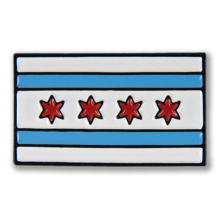 Chicago Flag Icon Enamel Pin