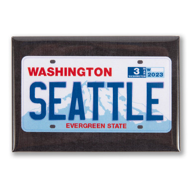 Seattle Washington License Plate 3" x 2" Magnet