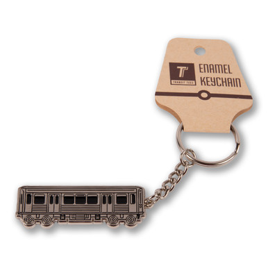 Metallic Chicago El Train Keychain