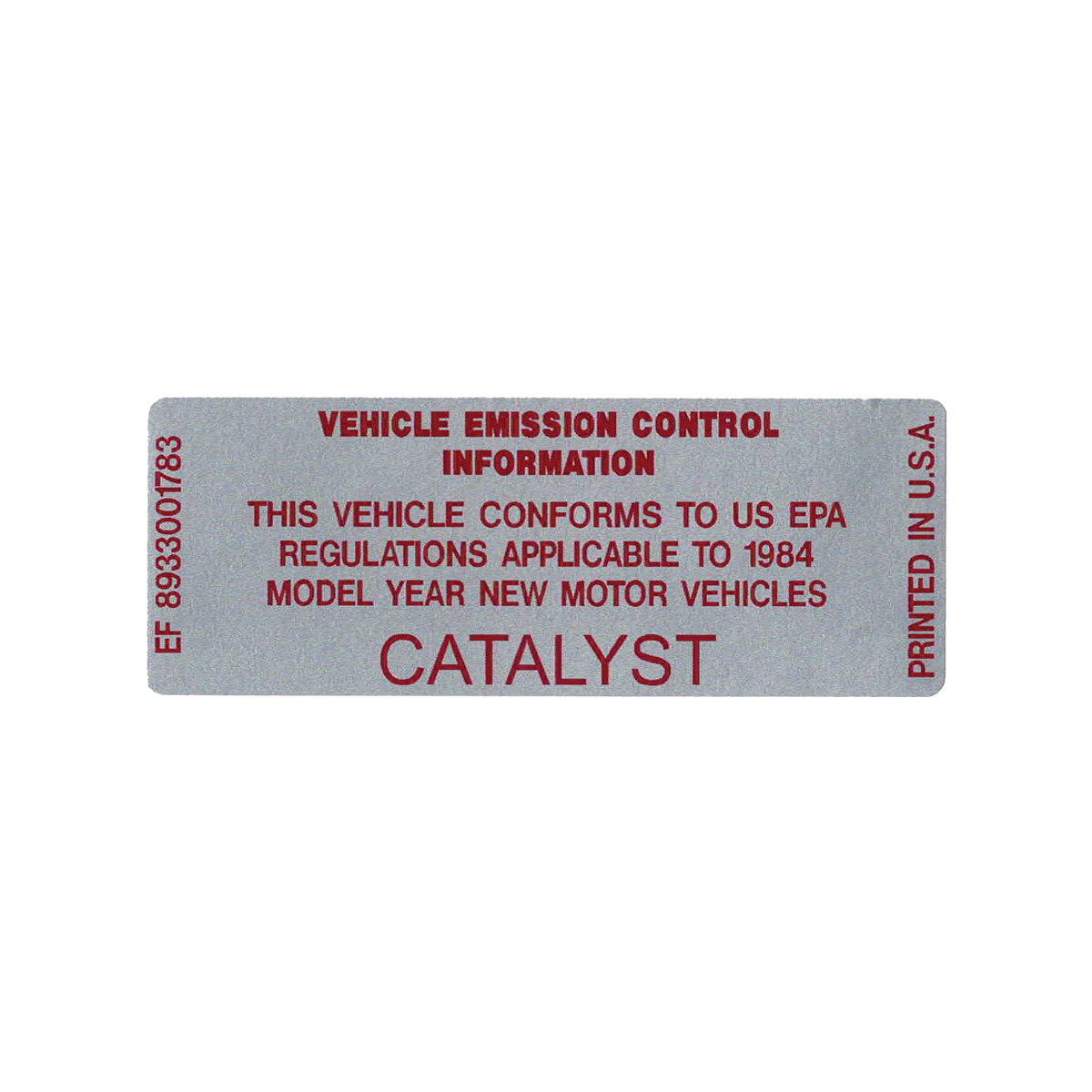 Decals, Emblems & Badges - Engine Decals - Catalyst / Non-Catalyst ...