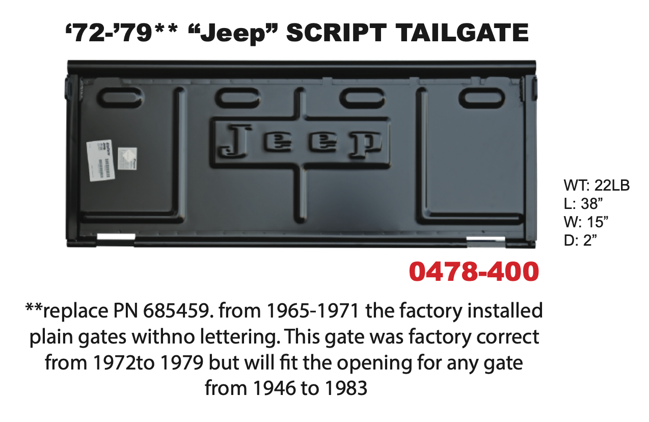 CJ Restoration Shop - Replacement Parts - Collins Bros Jeep