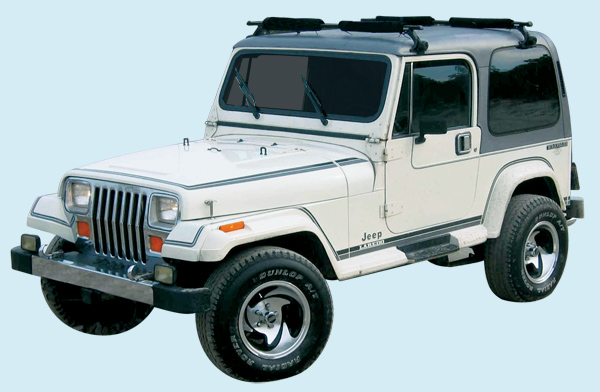 1987-90 Jeep Wrangler YJ Laredo Decal Kit - Collins Bros Jeep