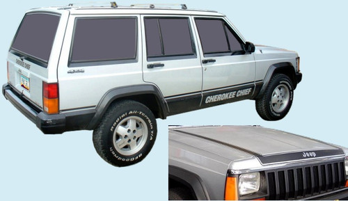 1984-86 Jeep Cherokee Chief SJ Truck Decal Kit (Black)